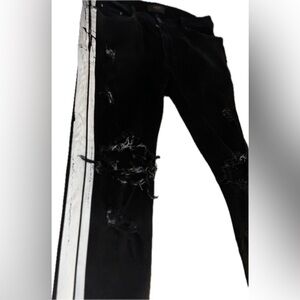 AMIRI | Jeans | Amiri Track Stack Denim Black Denim White Track Stripe ...